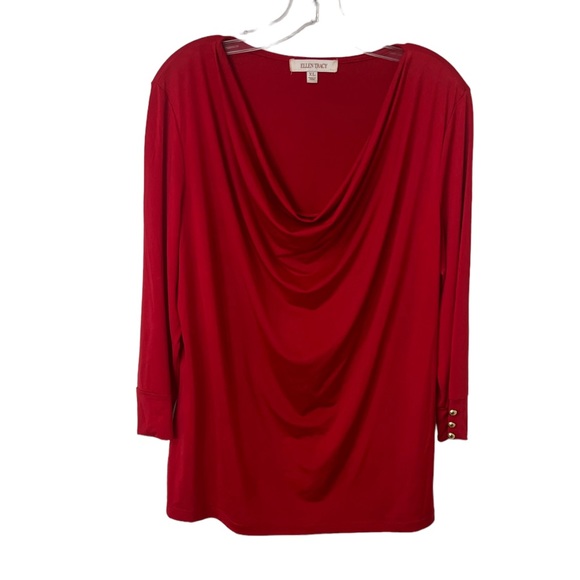 Ellen Tracy | Tops | Ellen Tracy Red Blouse Size Xl Very Beautiful And ...